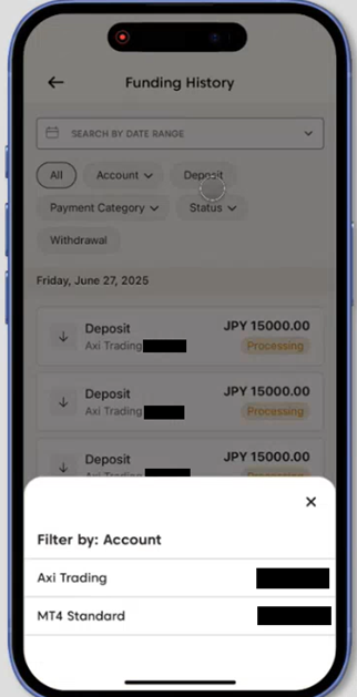 Can I view my deposit and withdrawal history on the Axi Trading Platform app? – Axi Help Center ...