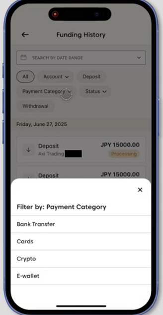 Can I view my deposit and withdrawal history on the Axi Trading Platform app? – Axi Help Center ...