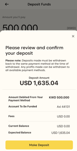 How do I deposit funds using Knet through the Axi mobile app? – Axi Help Center (EN-US)