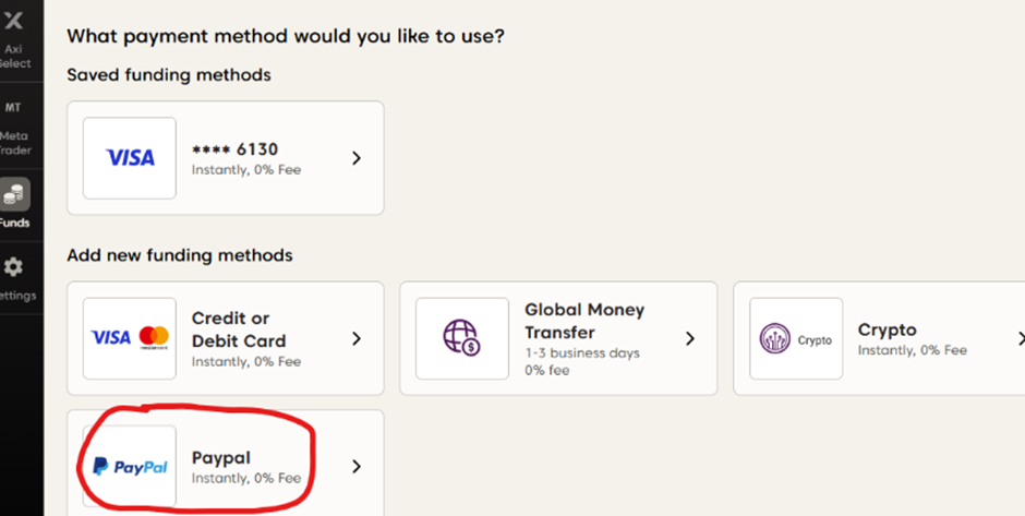 كيف يمكنني إيداع الأموال في حساب MT4 الخاص بي باستخدام PayPal؟ – Axi Help Center (AR)